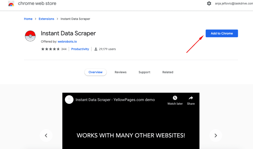 Website and Data Scraping | TaskDrive